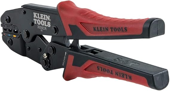 Klein Tools 3005CR Wire Crimper Tool, Ratcheting Insulated Terminal ...