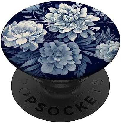 Amazon.com: Navy Blue Floral Watercolor Flowers PopSockets Swappable ...