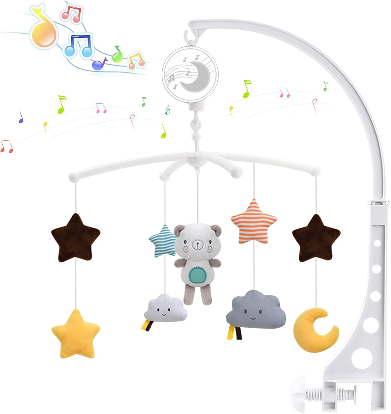 Baby Musical Crib Mobile, Nursery Mobile with Hanging Rotating Plush ...