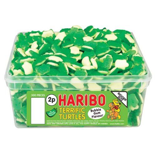 Amazon.com : Haribo Terrific Turtles Bubble Gum Flavour Gummy Sweets ...