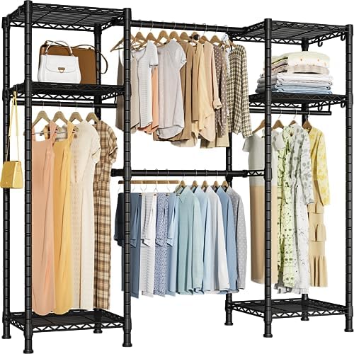 Amazon.com: Ulif E7 Garment Rack, Heavy Duty Clothes Storage System ...
