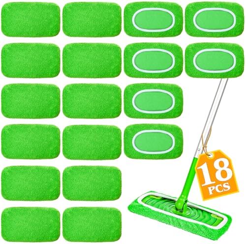 Amazon.com: 18-Pack Reusable Mop Pads Compatible with Swiffer Sweeper ...