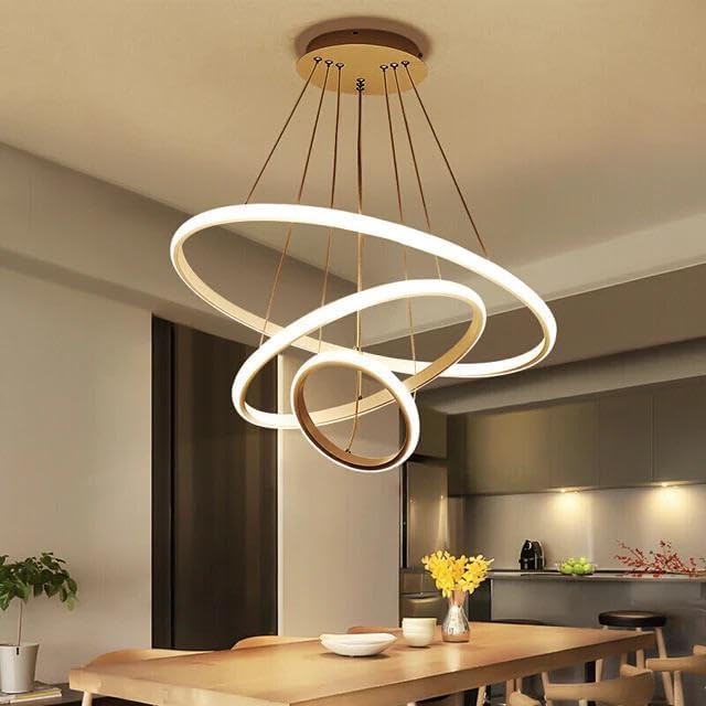 Buy RSKVA 3 Ring LED Chandelier Lamp Led Jhoomer Ceiling Lights Hanging ...