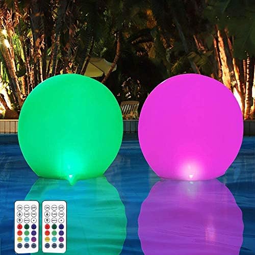 Amazon.com: Floating Pool Lights with Timer Remote(RF), 16inch ...