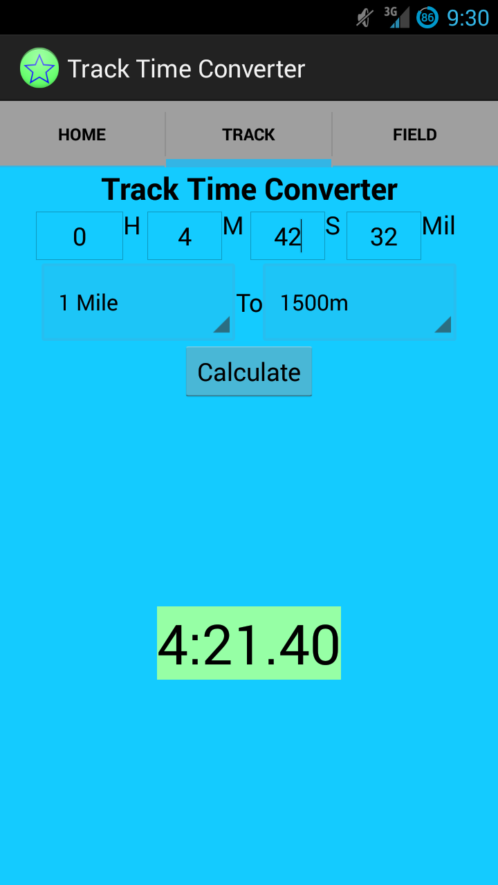 Track and Field Time Converter - App on Amazon Appstore