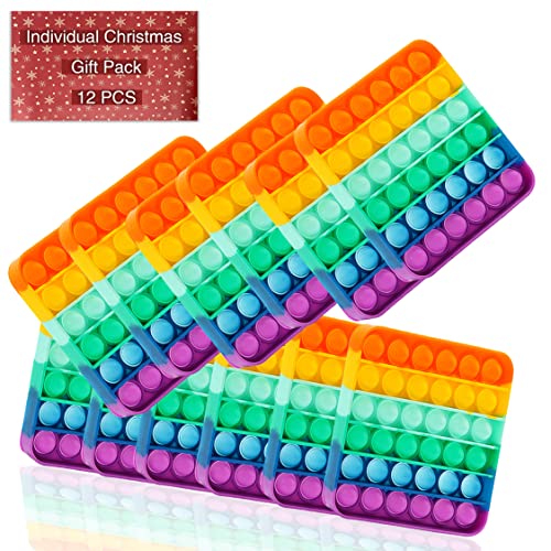 SoulLife 12 Packs Square Push Pop Fidget Sensory Toys, Pop Its Bulk ...