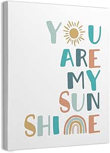 Amazon.com: You are My Sunshine Inspirational Quotes Framed Canvas Wall ...