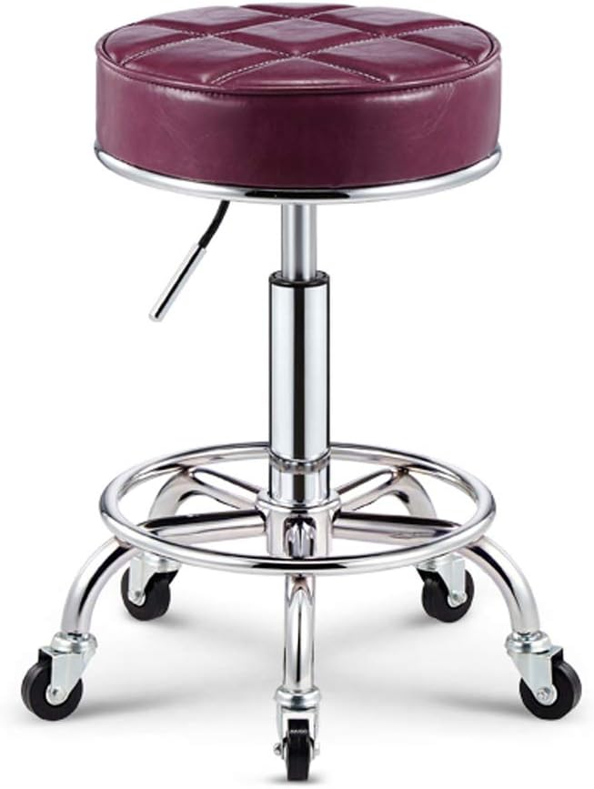 Amazon.com: OGMOYT Adjustable Swivel Bar Round Rolling Stool Kitchen ...