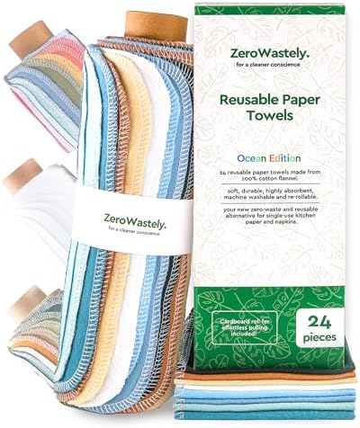 Amazon.com: Reusable Paper Towel Rolls 20 Pack,Washable Napkin Cloth ...