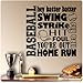 Amazon.com: Baseball Sayings Wall Decal Sticker Swing Strike Home Run ...