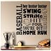 Amazon.com: Baseball Sayings Wall Decal Sticker Swing Strike Home Run ...