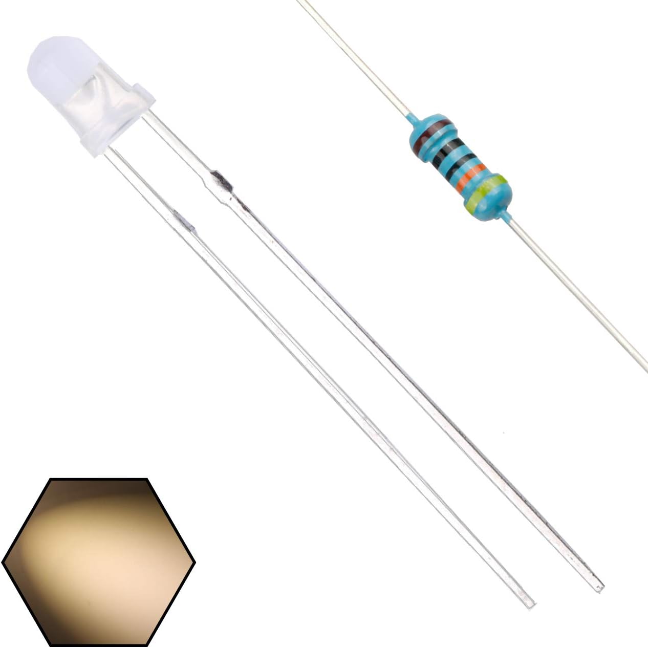 Amazon.com: EDGELEC 100pcs 3mm Warm White Lights LED Diodes Flat Lens ...