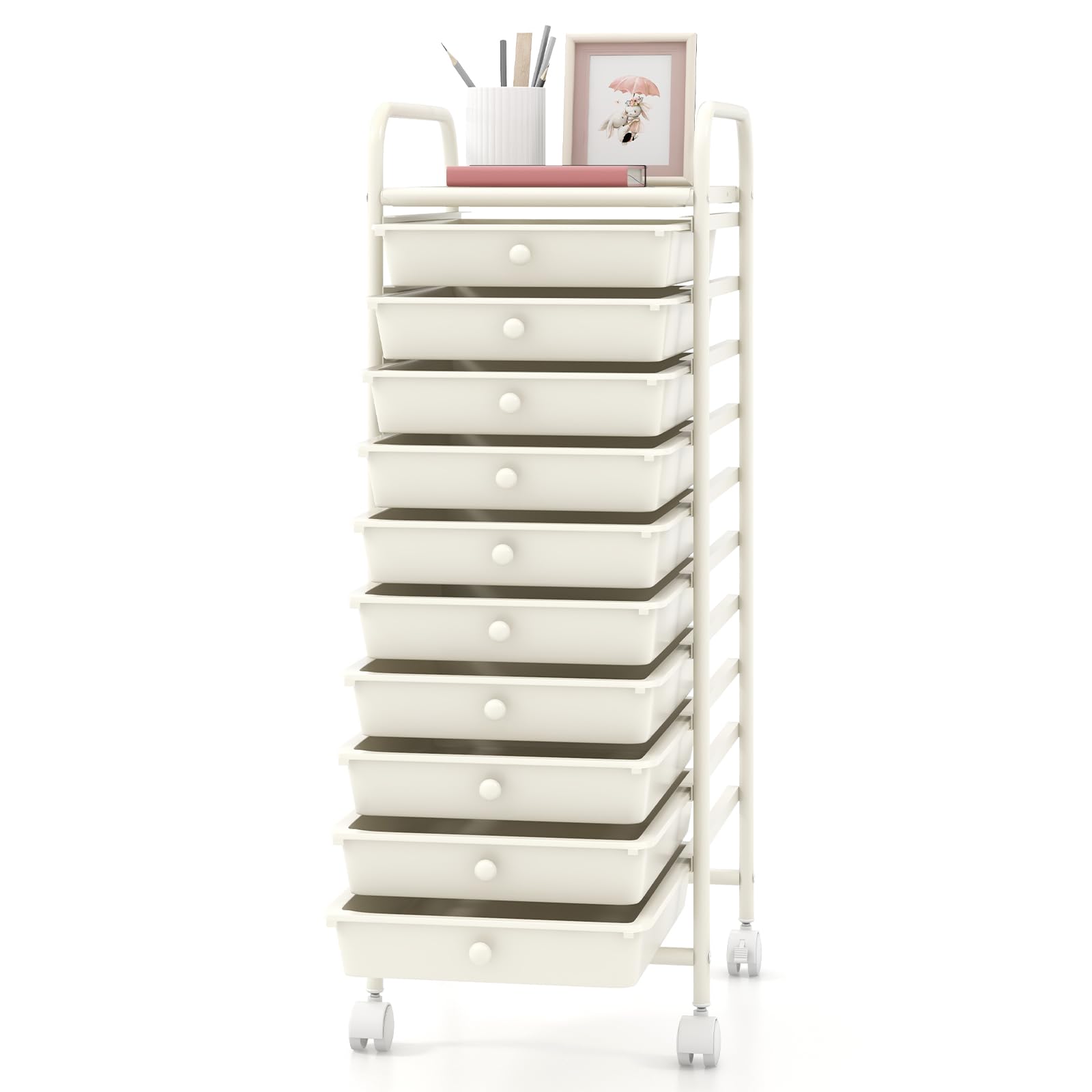 Amazon.com: GOFLAME 10-Drawer Rolling Storage Drawer Cart, Utility Cart ...