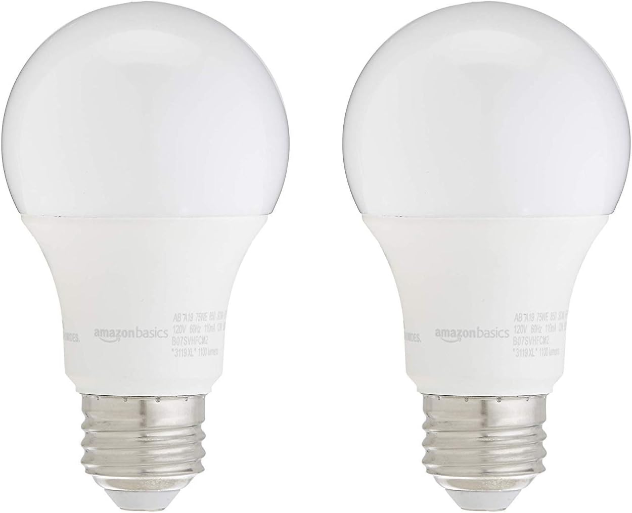 Amazon Basics 75W Equivalent, Daylight, Dimmable, 10,000 Hour Lifetime ...