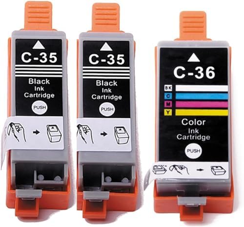AOJ Ink Cartridge Compatible for Canon PGI-35 Black & CLI-36 Color ...