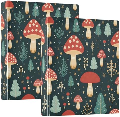 Amazon.com : AEZODI Cute Mushroom Red 3 Ring Binders with Clipboard ...