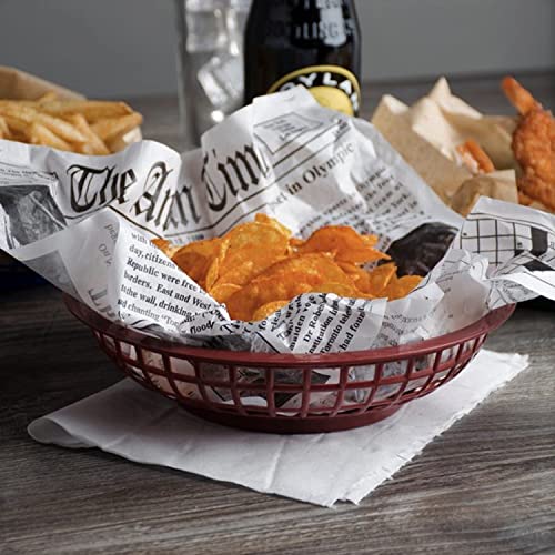 Snapklik.com : Set Of 12 Plastic Round Fast Food Basket Brown- Fry Fast ...