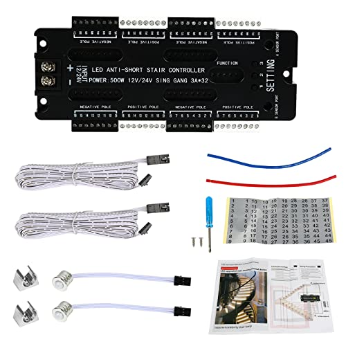 LED Motion Sensor Stair Light Controller, 32 Channels Automatic Step ...