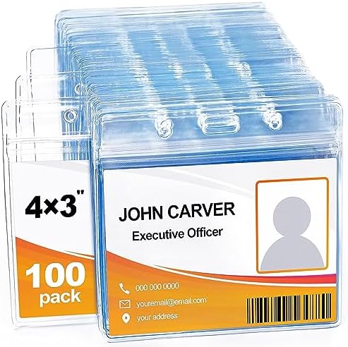 Amazon.com : 100 Pcs Clear Plastic Extra Thick Horizontal Card Holders ...