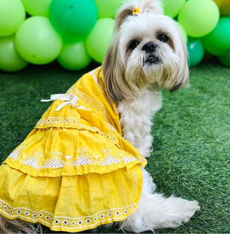 Wrap In Fur Dog Embroidery Frock, Dog Summer Frock. Dog Frock, Dog ...