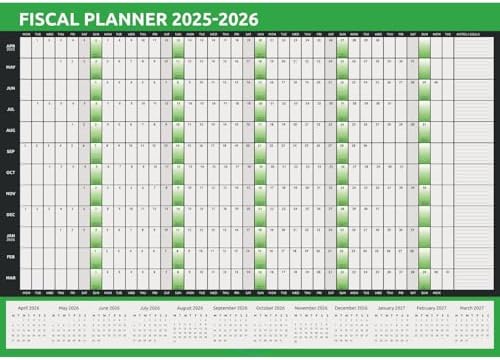 Evelay Fiscal 2025 2026 Wall Planner Calendar A1 Size (84cm x 59cm ...