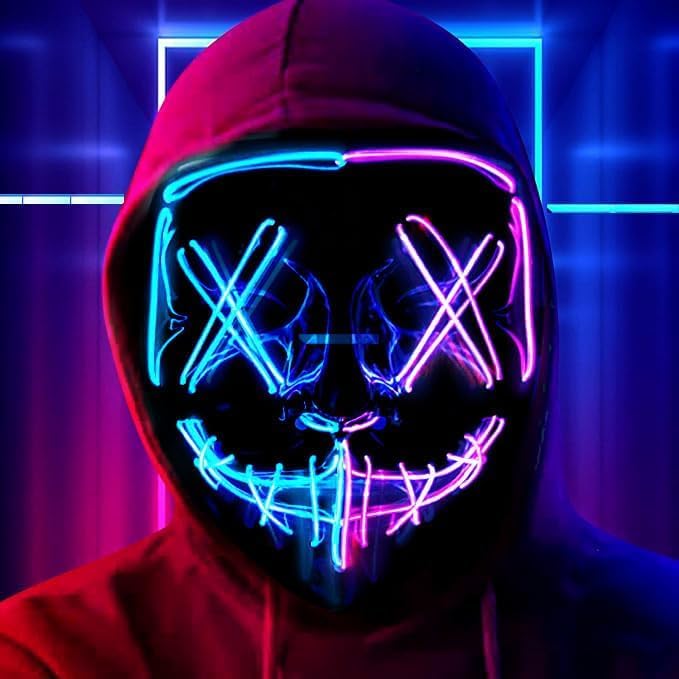 Buy FAVELA LED Light-Up Mask – Neon Light Mask for Adults and Kids ...