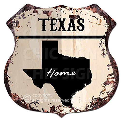 Amazon.com: Chic Sign Home Texas Map Vintage Retro Rustic 11.5"x 11.5 ...