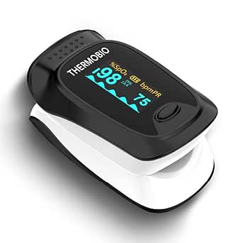 Amazon.com: ThermoBio Fingertip Pulse Oximeter, Blood Oxygen Saturation ...