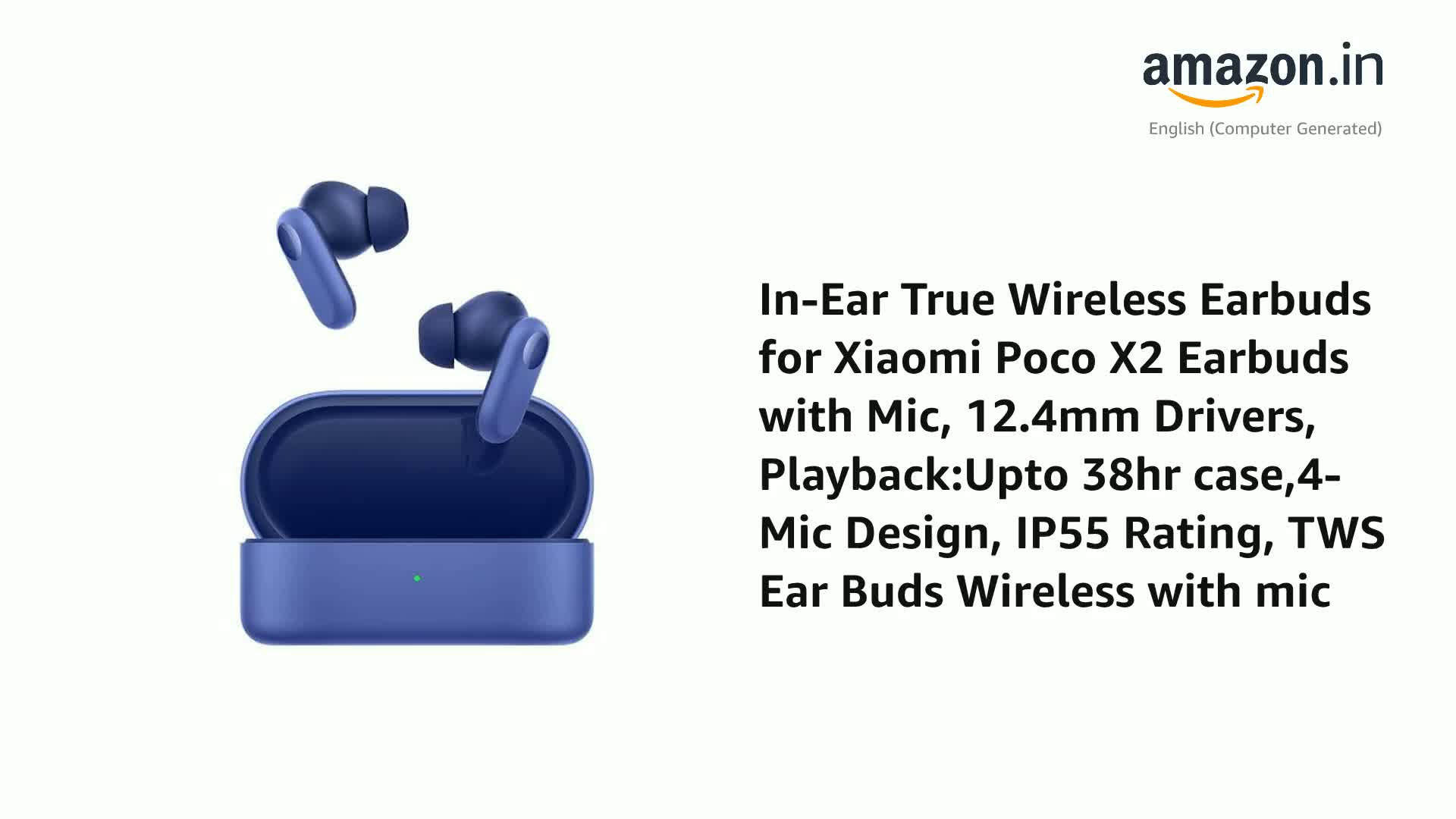 Watch In-Ear True Wireless Earbuds for Xiaomi Poco X2 Earbuds with Mic ...