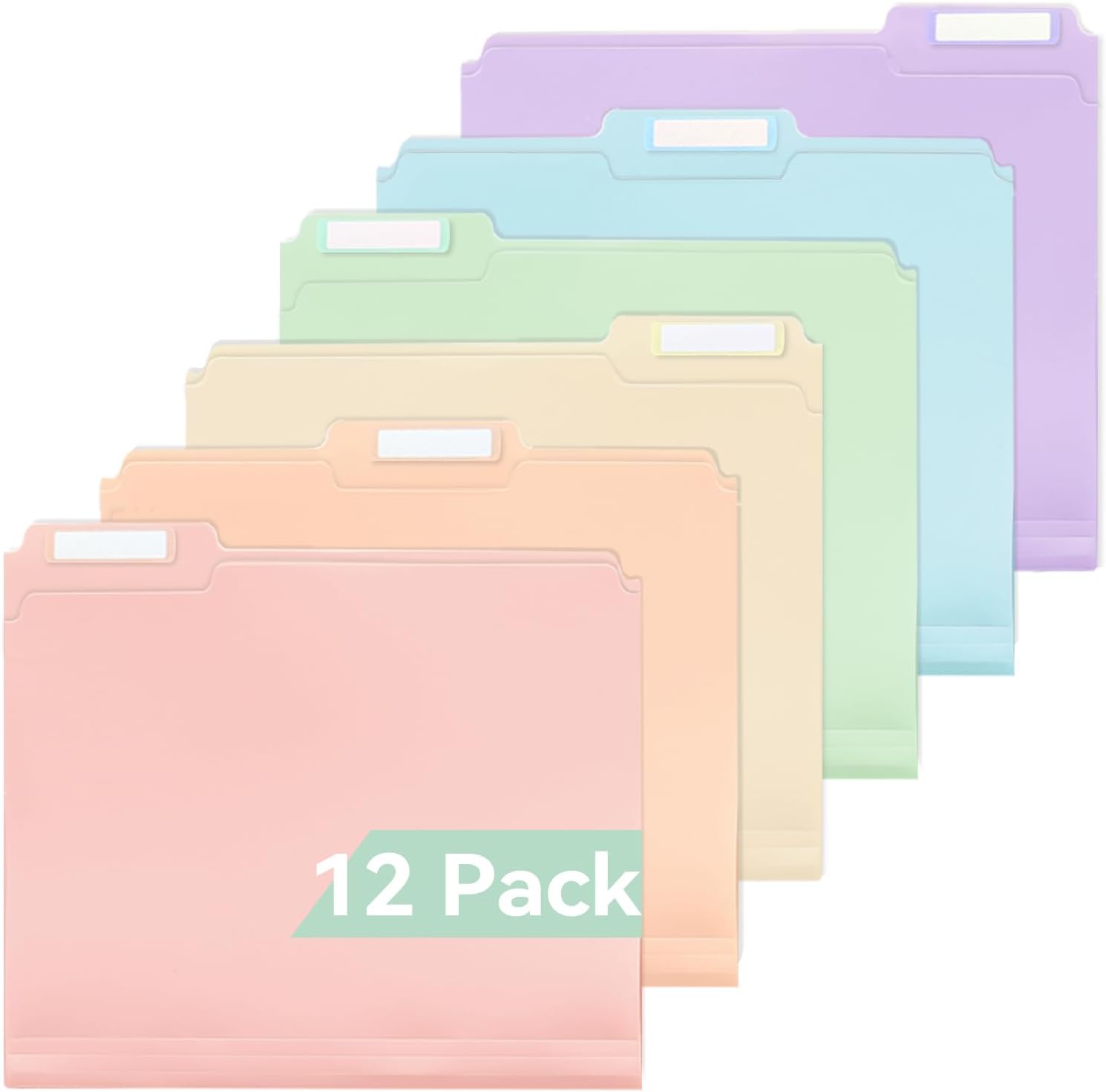 Amazon.com : SortRax Plastic Manila Folders 8.5 x 11, 12 Pack, Poly ...