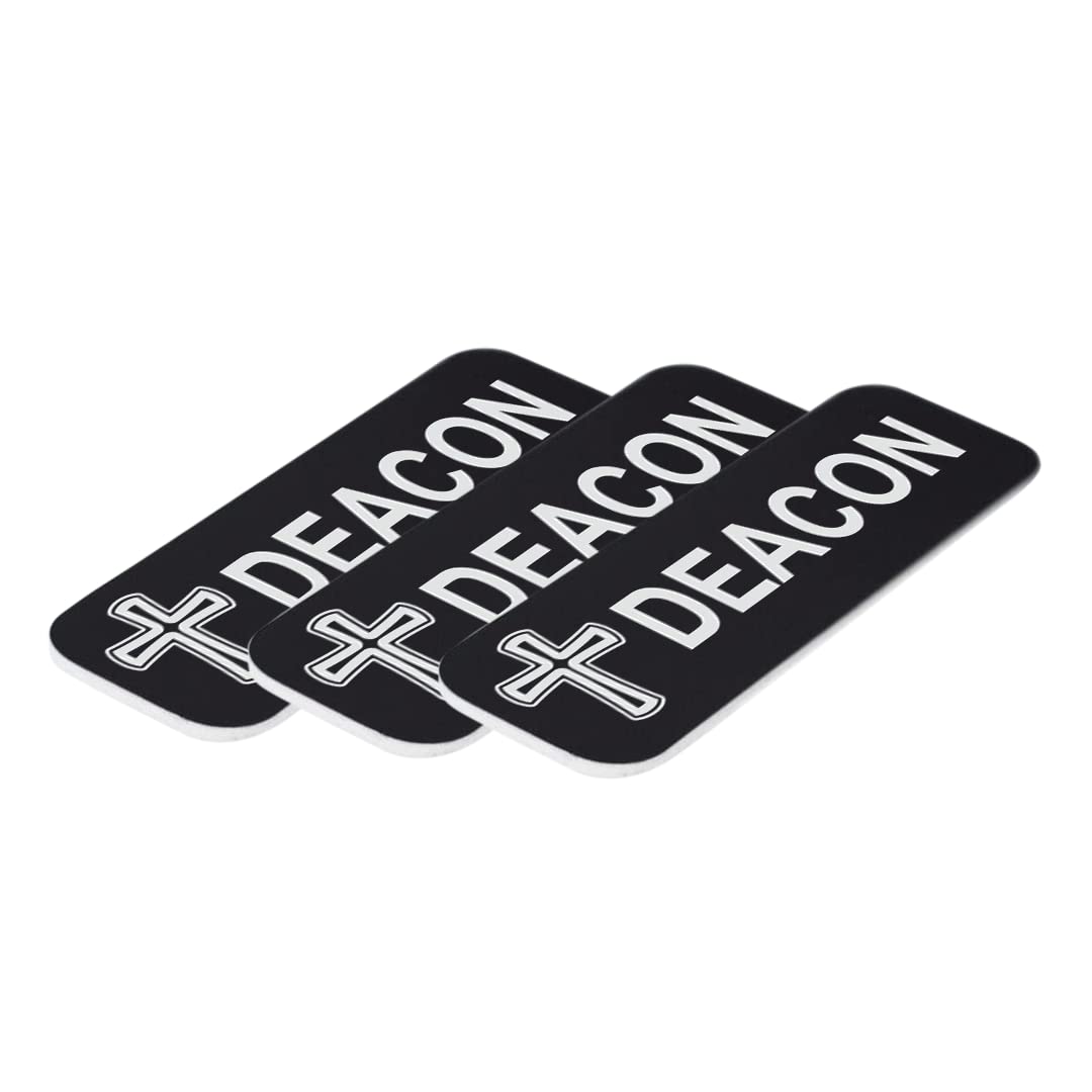 Amazon.com : Deacon, Cross Design 1 x 3" Name Tag/Badge, Black (3 Pack ...