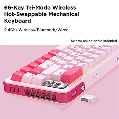 YUNZII Y68 65% Hot Swappable Wireless Mechanical Keyboard with RGB ...