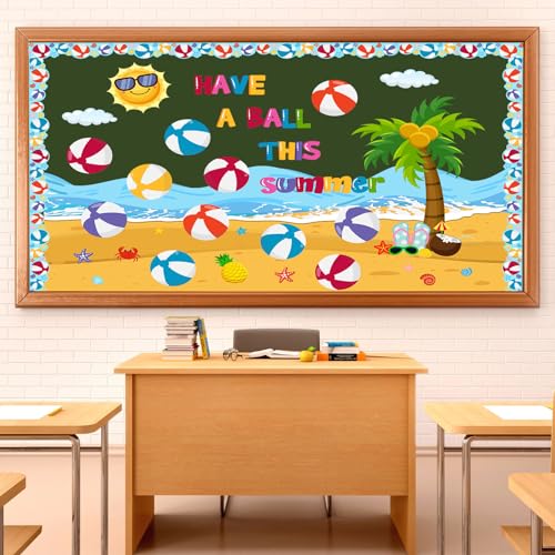Snapklik.com : 60 Pcs Summer Bulletin Board Decorations Set Summer ...