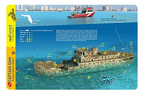 Captain Dan Wreck Broward County Florida Waterproof Dive Card: Reef ...