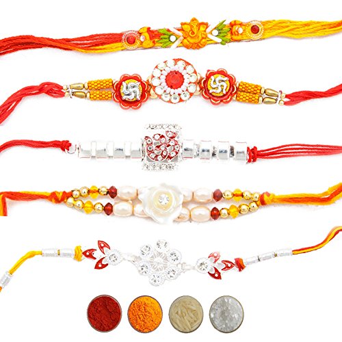 Handmade Traditional Rakhi Pack of 5 for Family | Brother |Combo of ...