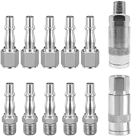 10pcs Air Line Connectors 1/4" BSP, Air Line Fittings, Air Hose ...