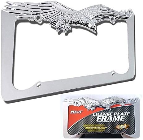 Amazon.com: Chromed 3D Eagle Hawk License Plate Frame Die Cast Zinc ...