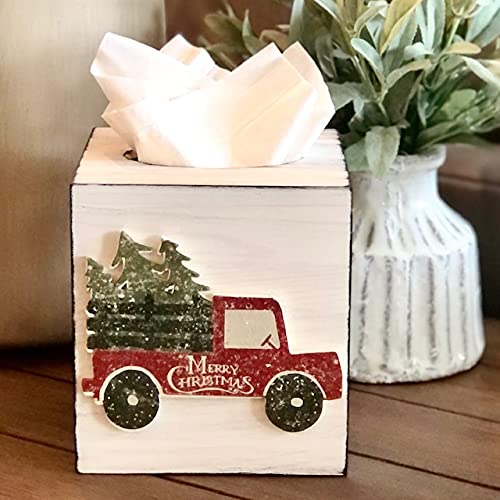 Amazon.com: Christmas Tissue Box Cover - Bringing Home the Tree ...
