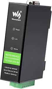 Waveshare Rail-Mount Serial Server RS232/485/422 to RJ45 Ethernet ...