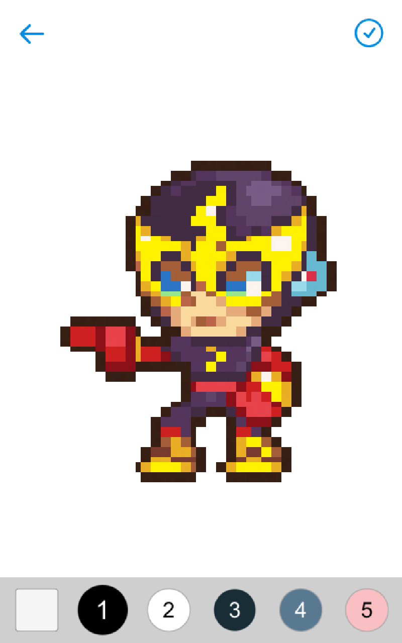 Color By Number: Pixel art adult coloring to recolor 8bit retro drawing ...