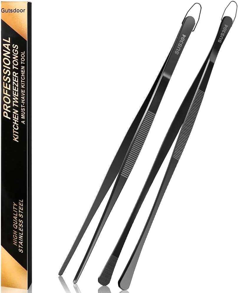 Amazon.com: Gutsdoor 2Pcs Kitchen Tweezer Tongs, 12-Inch Stainless ...
