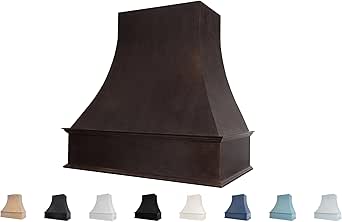 Amazon.com: Boxwood Curved Front Range Hood Cover - Wall Mounted Wood ...