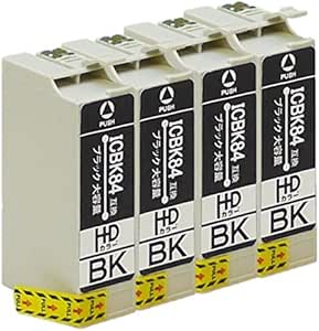 Amazon.co.jp: エプソン用 IC84 互換 ICBK84 【 大容量 ブラック 】全4本/ 互換インク (虫めがね) PX-M780F PX-M781F 対応【残量表示IC/保証付 ...