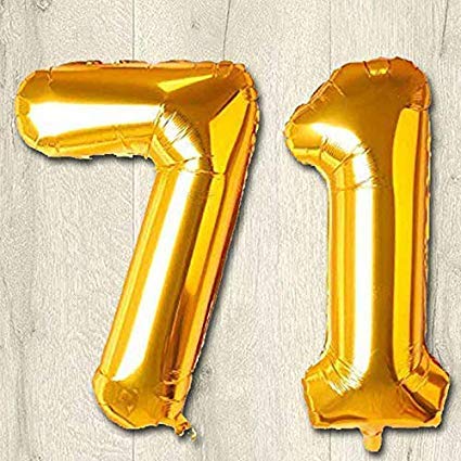 71 Number Golden Balloon for Kids Party Supplies/ Theme Birthday Party ...
