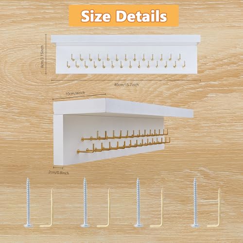 SUPERDANT Wooden Trophy and Medal Shelf White Medal Hanger Trophy Stand ...