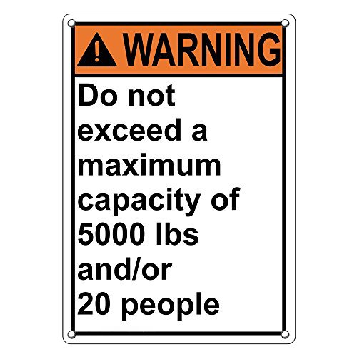 Weatherproof Plastic Vertical ANSI Warning Do Not Exceed A Maximum Sign ...