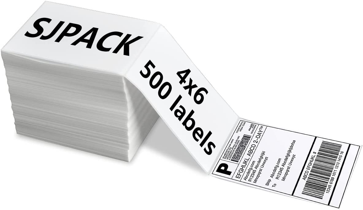 Amazon.com : SJPACK 4x6 Thermal Labels, Shipping Labels with Perforated ...