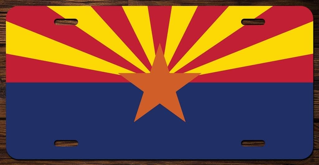 Amazon.com: Arizona State Flag Vanity Front License Plate Tag Printed ...