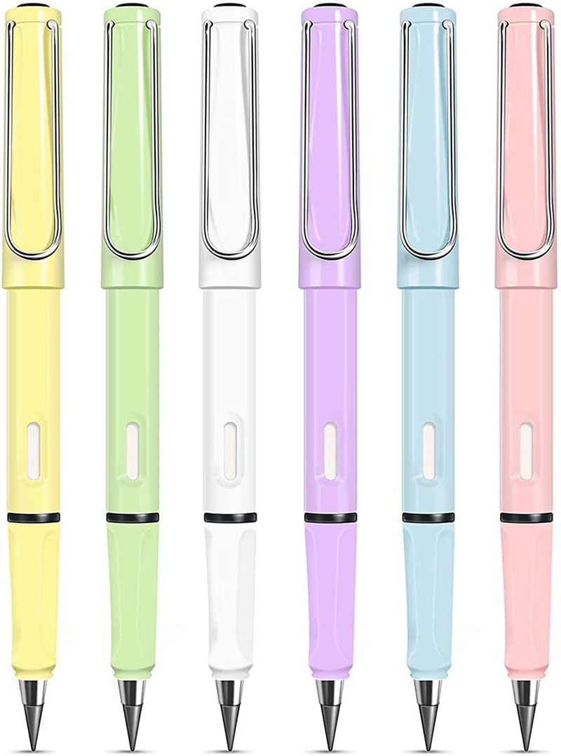 Everlasting Pencil, 6 Pcs Multicolor Inkless Infinite Metal Pencils ...