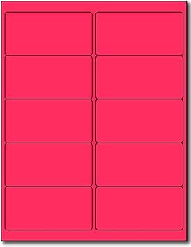 Amazon.com : Fluorescent Mailing Labels - 4" x 2" Pink - 10 Per Sheet ...